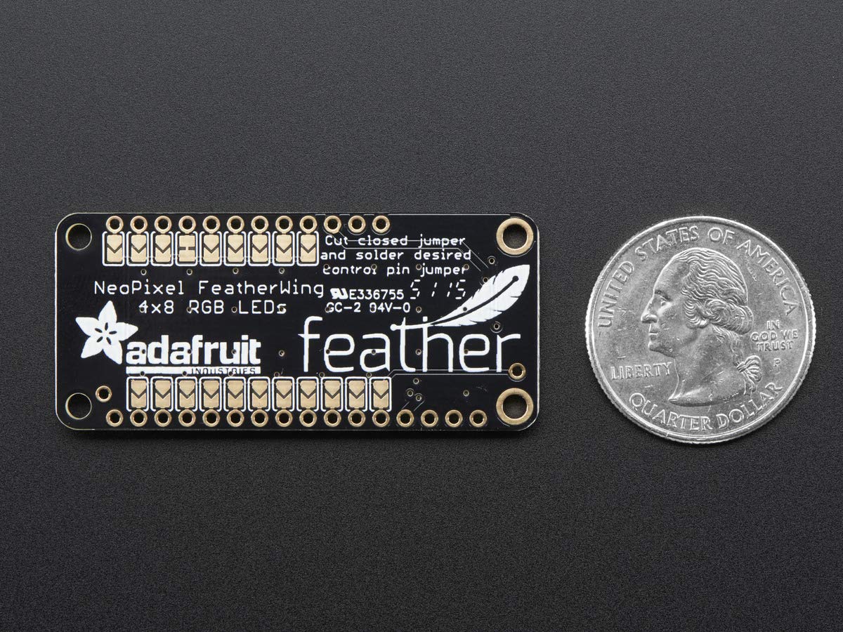 Adafruit Industries NeoPixel FeatherWing - 4x8 RGB LED Add-on for All Feather Boards