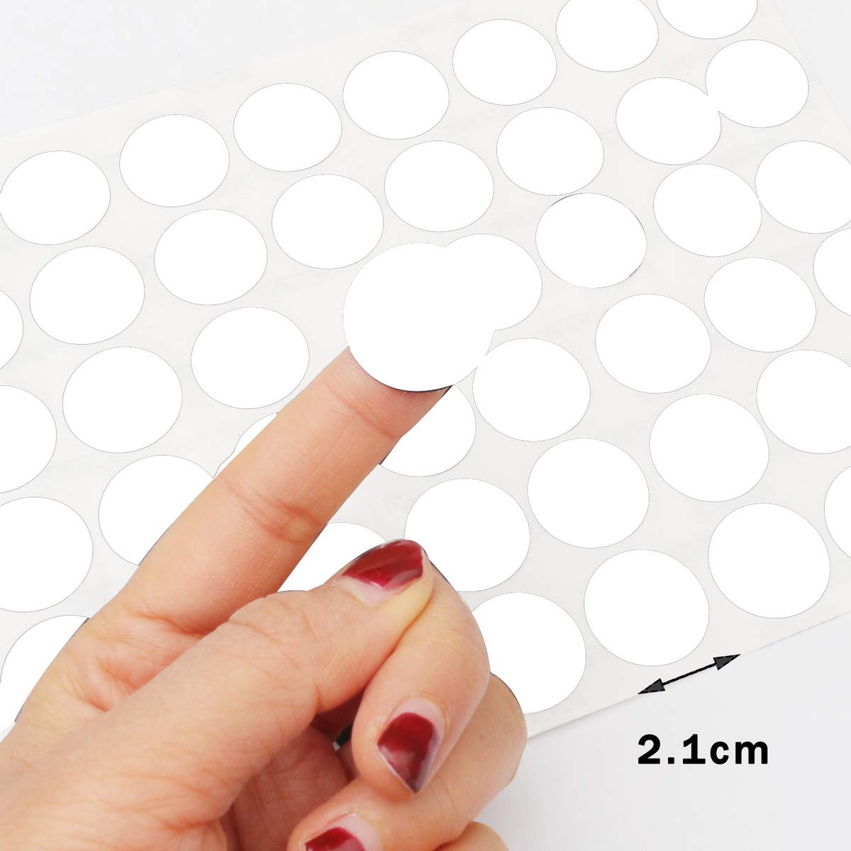3 Sheets Screw Hole Stickers, 54 in 1 Self Adhesive Screw Covers Caps PVC Material Dustproof Sticker for Wooden Furniture Accessories (0.83inch/21mm, White)