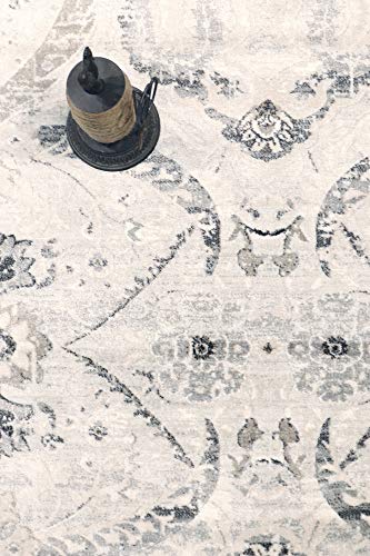 Pasargad Home Fantasia Oriental Area Rug - Luxury Power Loom, Living Room, Bedroom Accent Rugs-12' 0" X 15' 0", Ivory/Silver