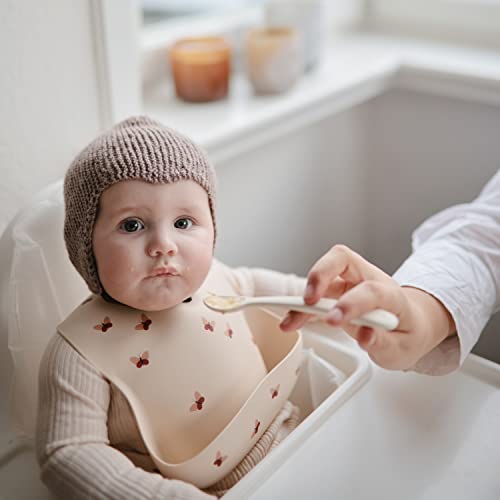 mushie Silicone Baby Feeding Spoons | 2 Pack (Blush/Shifting Sand)