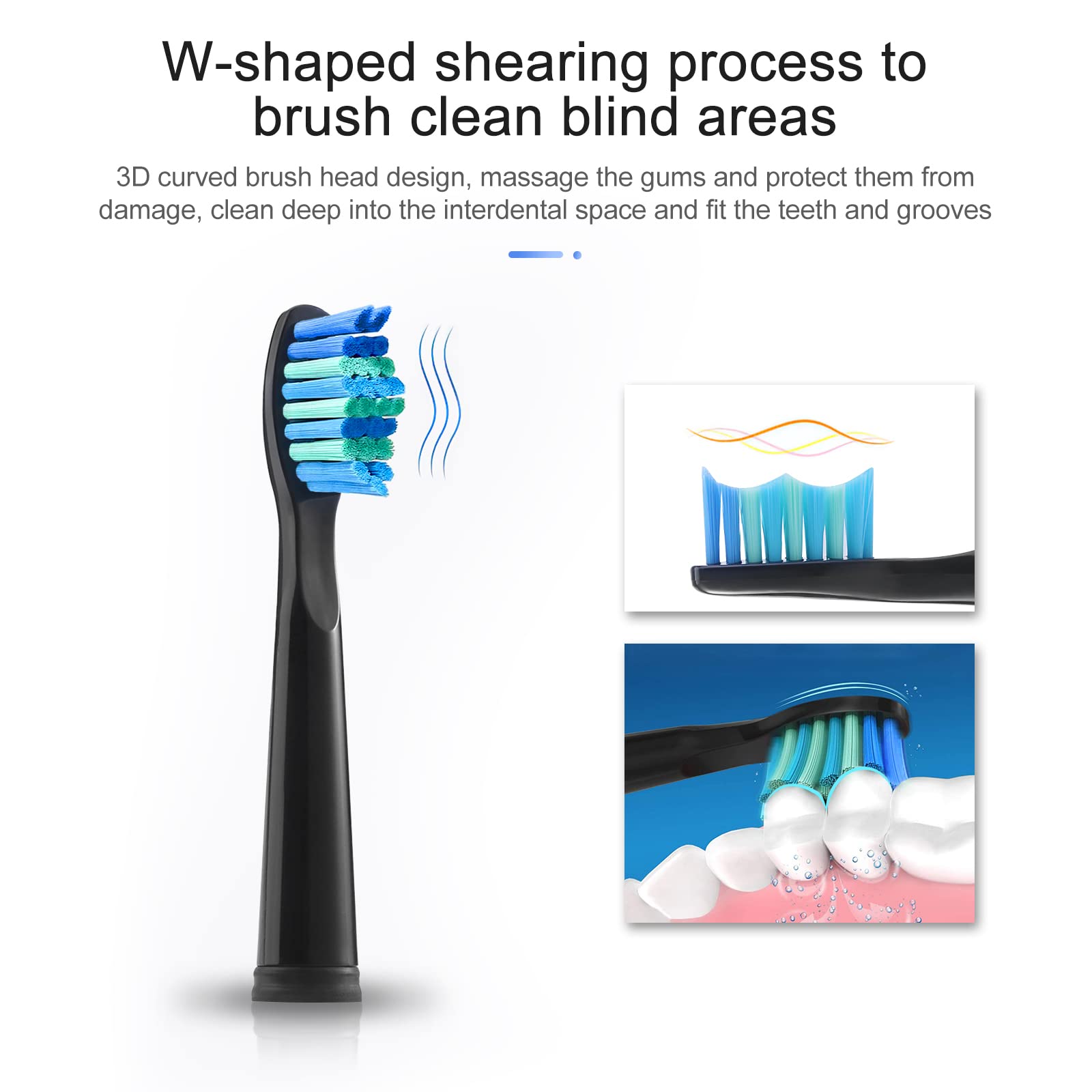 5 Pack Electric Toothbrush Replacement Heads Compatible with Fairywill,Toothbrush Heads Compatible with FW-507/508/551/515/917/959/2011,FW-D1/D3/D7/D8