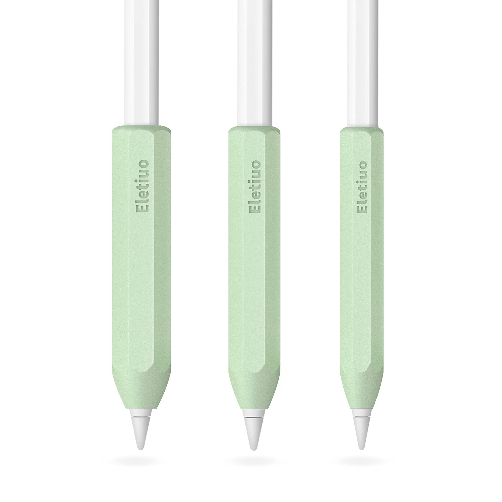 3 Sizes Silicone Grip Holder Protective Skin Sleeve Cover Case Accessories,Compatible with Apple Pencil 1st / 2nd Gen, for iPad Pro 9.7"/10.5"/11" /12.9",Mint Green (S, M, L)
