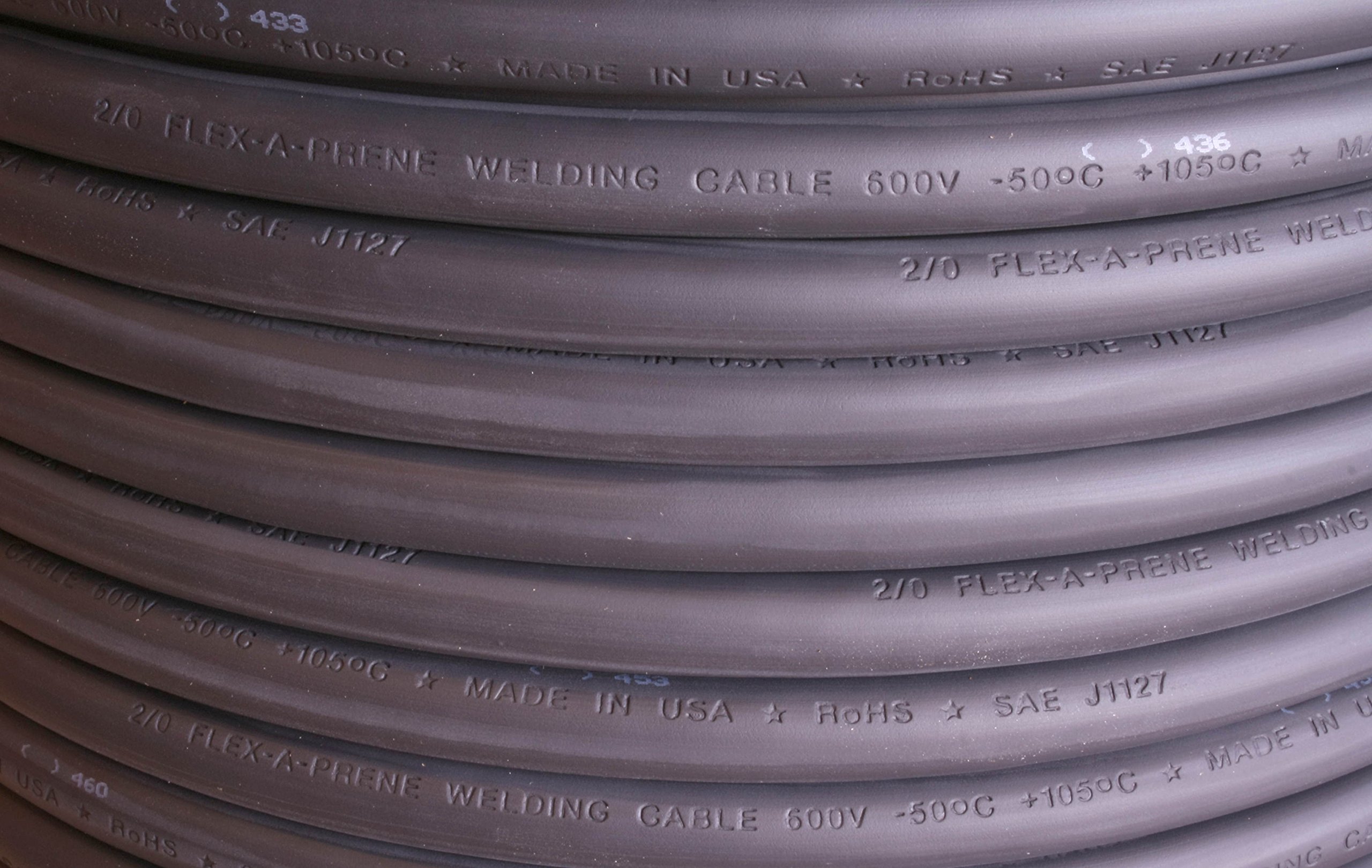 #1 Gauge AWG - Flex-A-Prene® - Welding/Battery Cable - Black - 600 V - Made in USA (100 FEET)