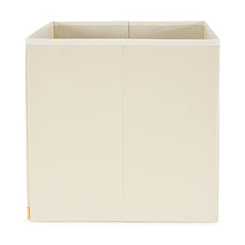 3 Sprouts Large 13 Inch Square Children's Foldable Fabric Storage Cube Organizer Box Toy Bin, Blue Cat, Pet Hedgehog, Pink Unicorn, and Yellow Rhino