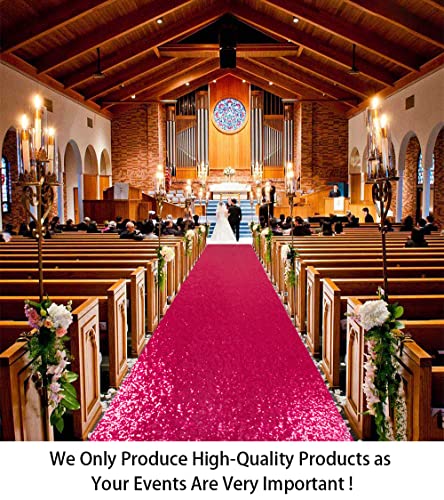 Aisle Runners for Weddings Hot Pink 2FTx15FT Sequin Aisle Runner Fuchsia Bridal Aisle Runner 15FT Carpet Runner Outdoor Aisle Runner for Wedding Ceremony