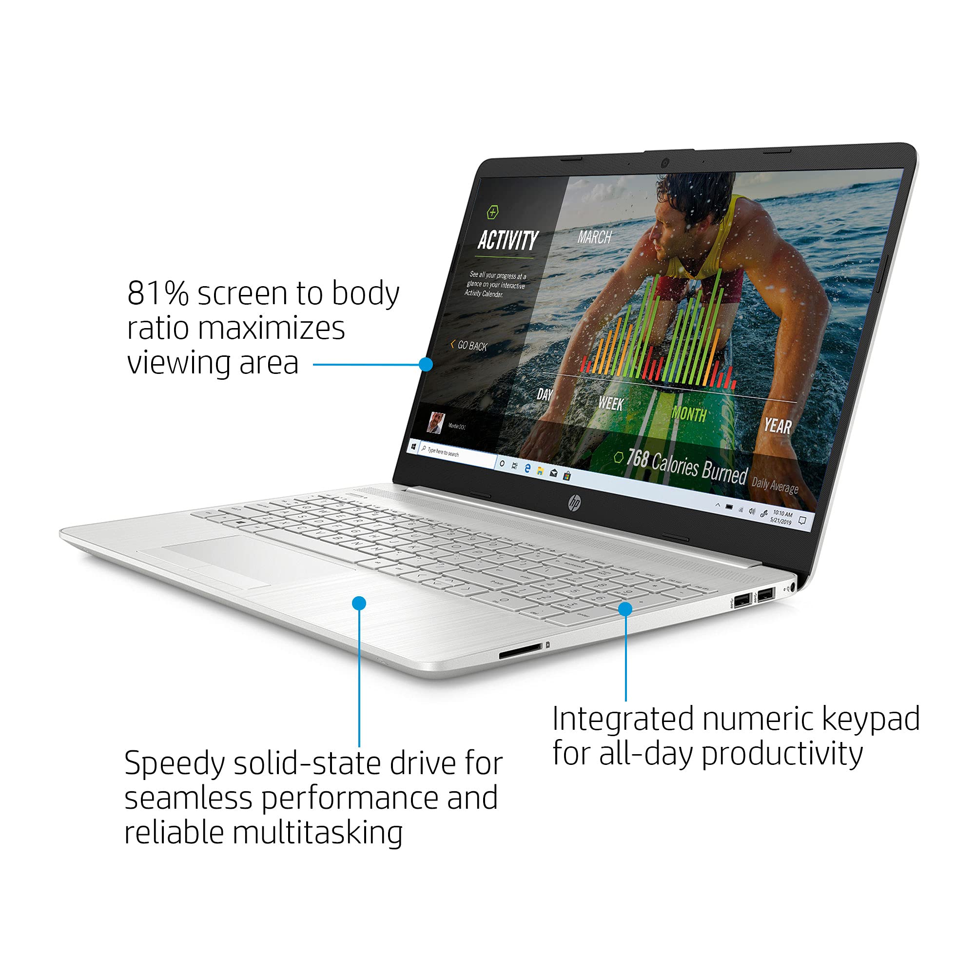 HP 2021 Thin Laptop 15.6" FHD, 11th Gen Intel i5-1135G7(Beat i7-1065G7) 16GB RAM 512GB SSD, Micro-Edge Display, Webcam, Bluetooth, HDMI, Wi-Fi, Windows 10(Free Upgrade to Windows 11)| VAATE Bundle