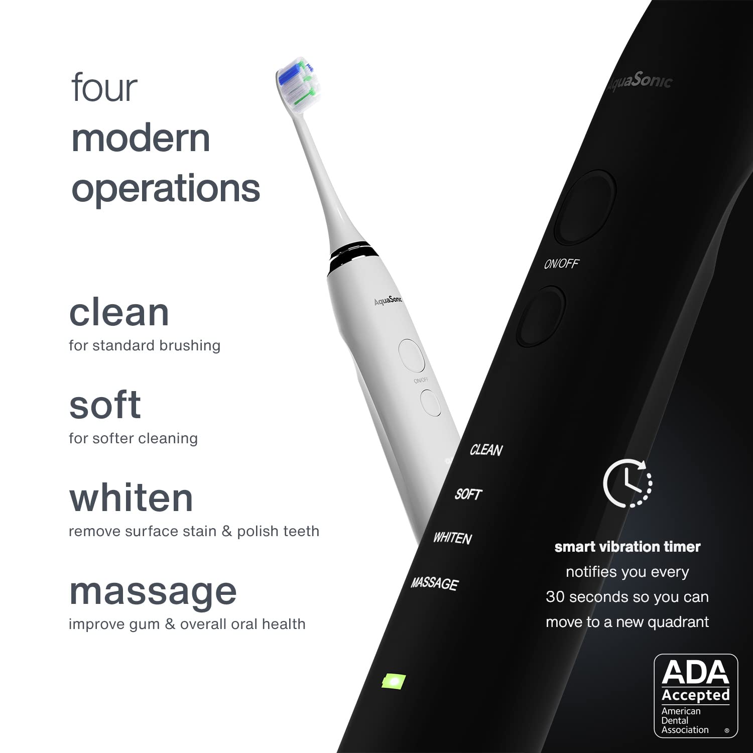 AquaSonic DUO PRO β Ultra Whitening 40,000 VPM Electric ToothBrushes β ADA Accepted - 4 Modes with Smart Timers - UV Sanitizing & Wireless Charging Base - 10 ProFlex Brush Heads & 2 Travel Cases