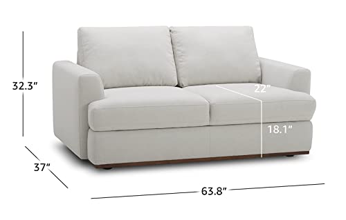 Amazon Brand β Rivet Modern Loveseat Sofa with Underseat Storage, 63.8"W, Chalk