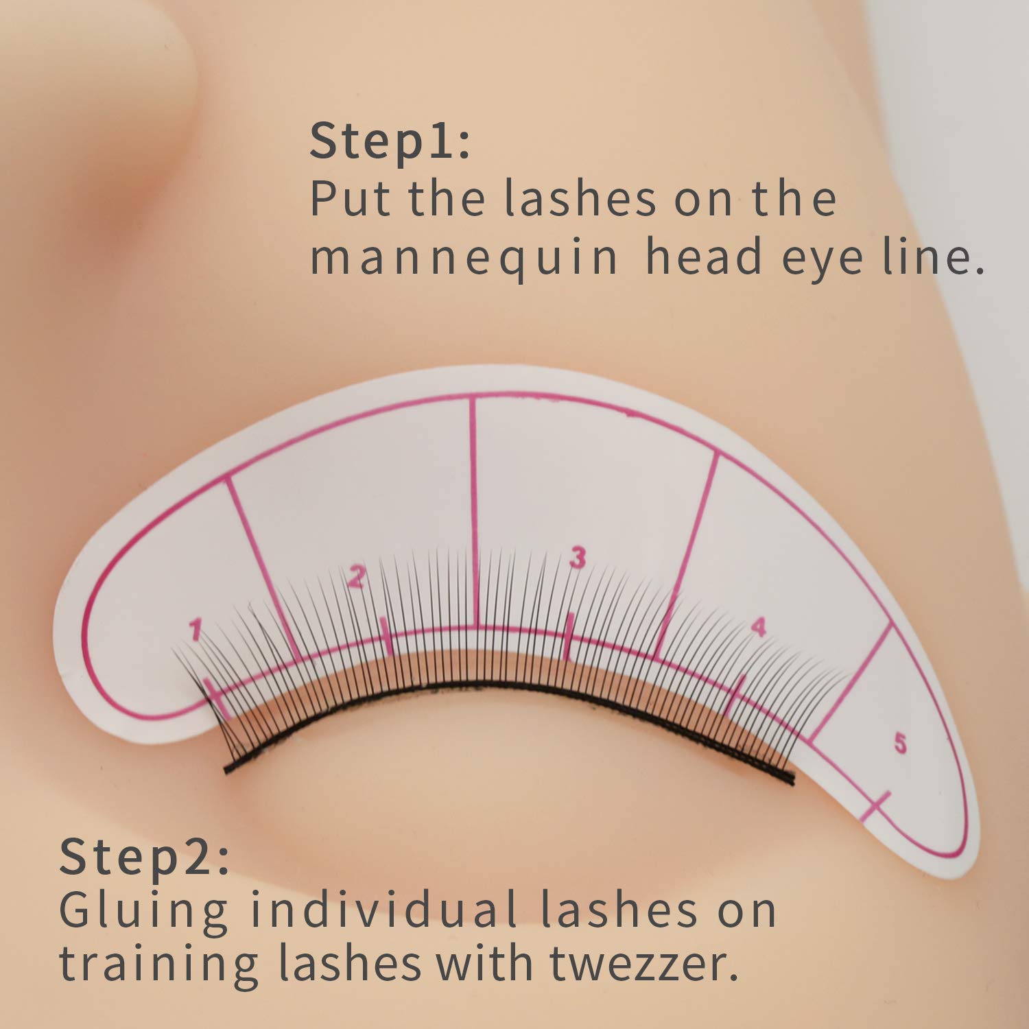 30 Pairs Practice Lashes for Lash Extensions Training Eyelash Extension Supplies Practice Strips Thin Band 8mm Mimic Natural Eyelash for Mannequin Head Tech Must Haves by EMEDA