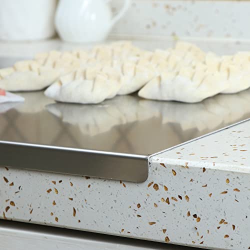 Cutting Boards, zrrcyy, Extra Large Stainless Steel Chopping Board, Baking Board, Heavy Cutting Board For Kitchen,Pastry Board For Meat,Vegetables, Bread, Cutting Mats ( Size : 50X40cm )