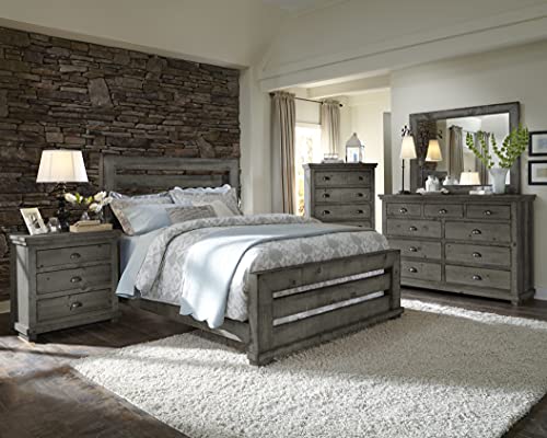 Progressive Furniture Willow Nightstand, Distressed Dark Gray