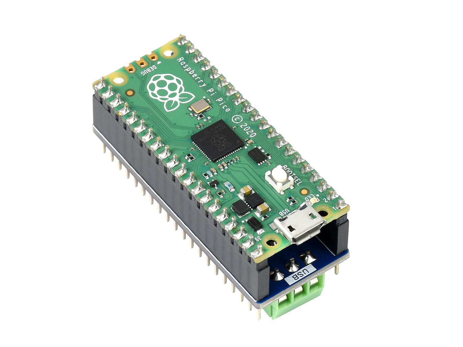 Waveshare 2-Channel RS485 Module Expansion Board for Raspberry Pi Pico, SP3485 Transceiver, UART to RS485, 300500000bps BAUDRATE
