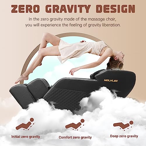 2023 Massage Chair Recliner, Zero Gravity Full Body Massage Chair with Airbags, Heating, Bluetooth Speaker and Foot Rollers (Black)
