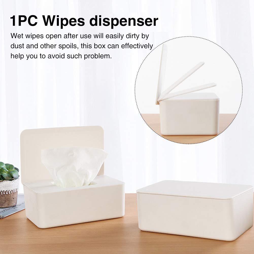 Wipes Dispenser, Baby Wipes Case, Dustproof Moisture-Keeping with Lid, Storage Case Tissues Box Non-Slip Wipe Container with Sealing Design for Home Office(Black)