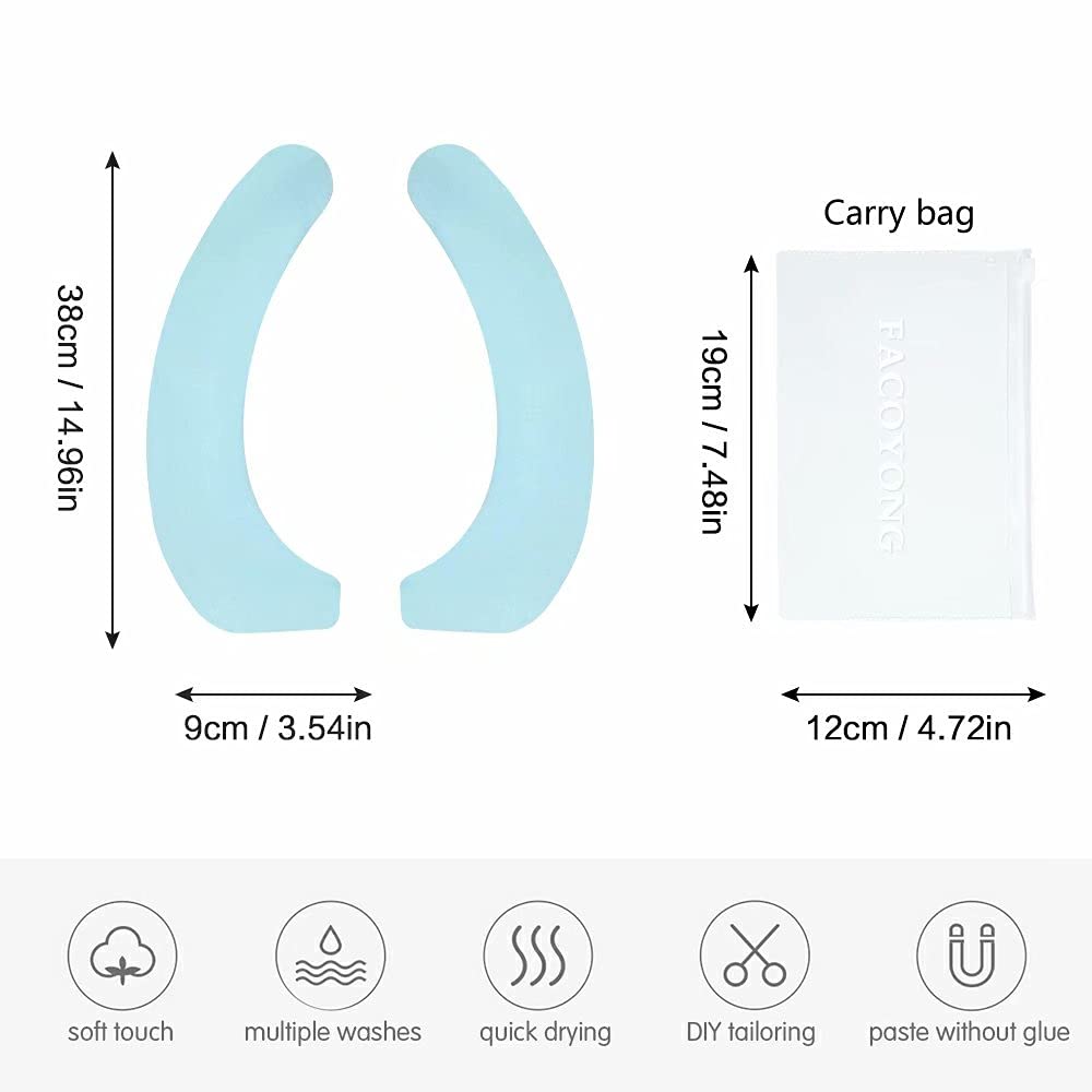 FACOYONG Bathroom Upgraded Warmer Toilet Seat Cover Pads 4 Pack, Portable Washable and Reusable Toilet Seat Cushion Pad