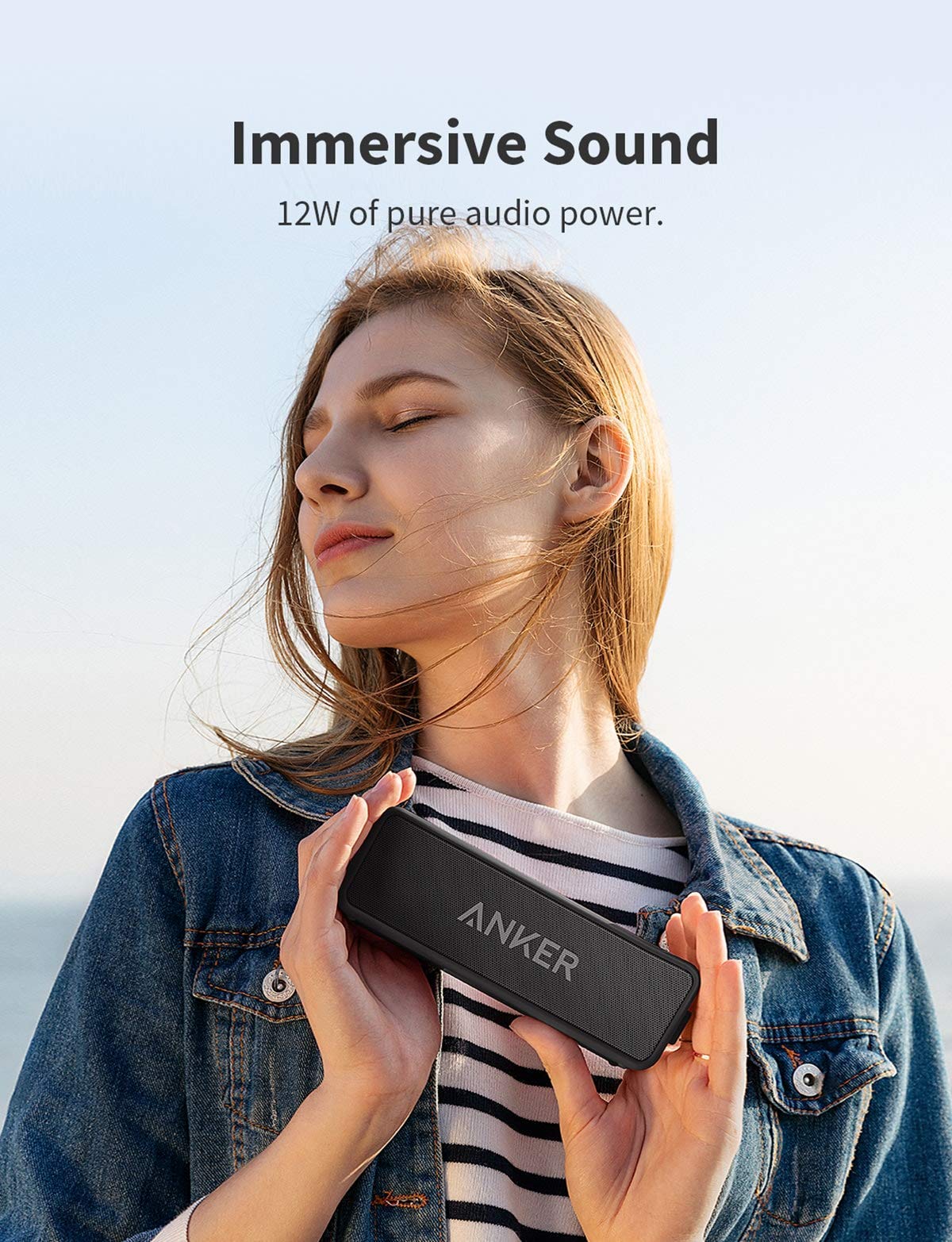 Anker Soundcore 2 Bluetooth Speaker Bundle with Official Travel Case