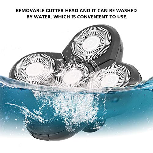 5 Head Shaver Replacement, Replacement Shaver Head Electric Beard Shaver Carver 5 Blade Rotating Head Accessory for Men Bald Head Rotary Shaver Grooming Kit Facial Clean Trimmer(#01)