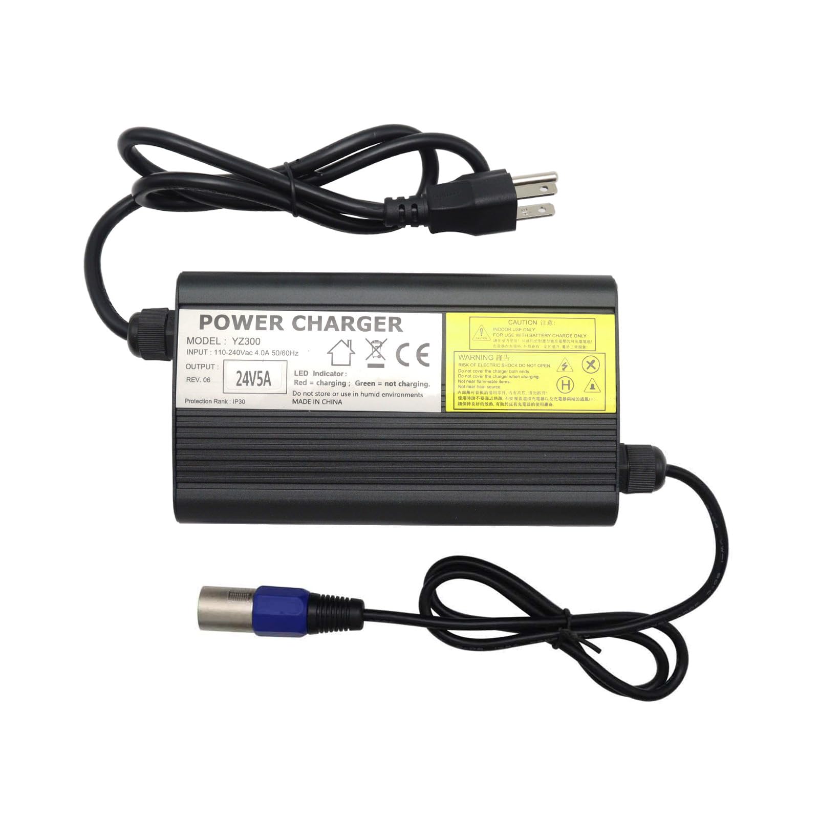 Eseegoo 24V 5A Battery Charger with 3-Pin XLR Connector for 24V Battery