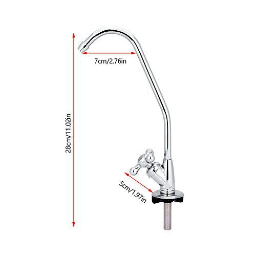 1/4'' Kitchen Faucet Tap Accessories,Zinc Alloy Chrome Reverse Osmosis RO Drinking Water Filter Tool For Filter Water
