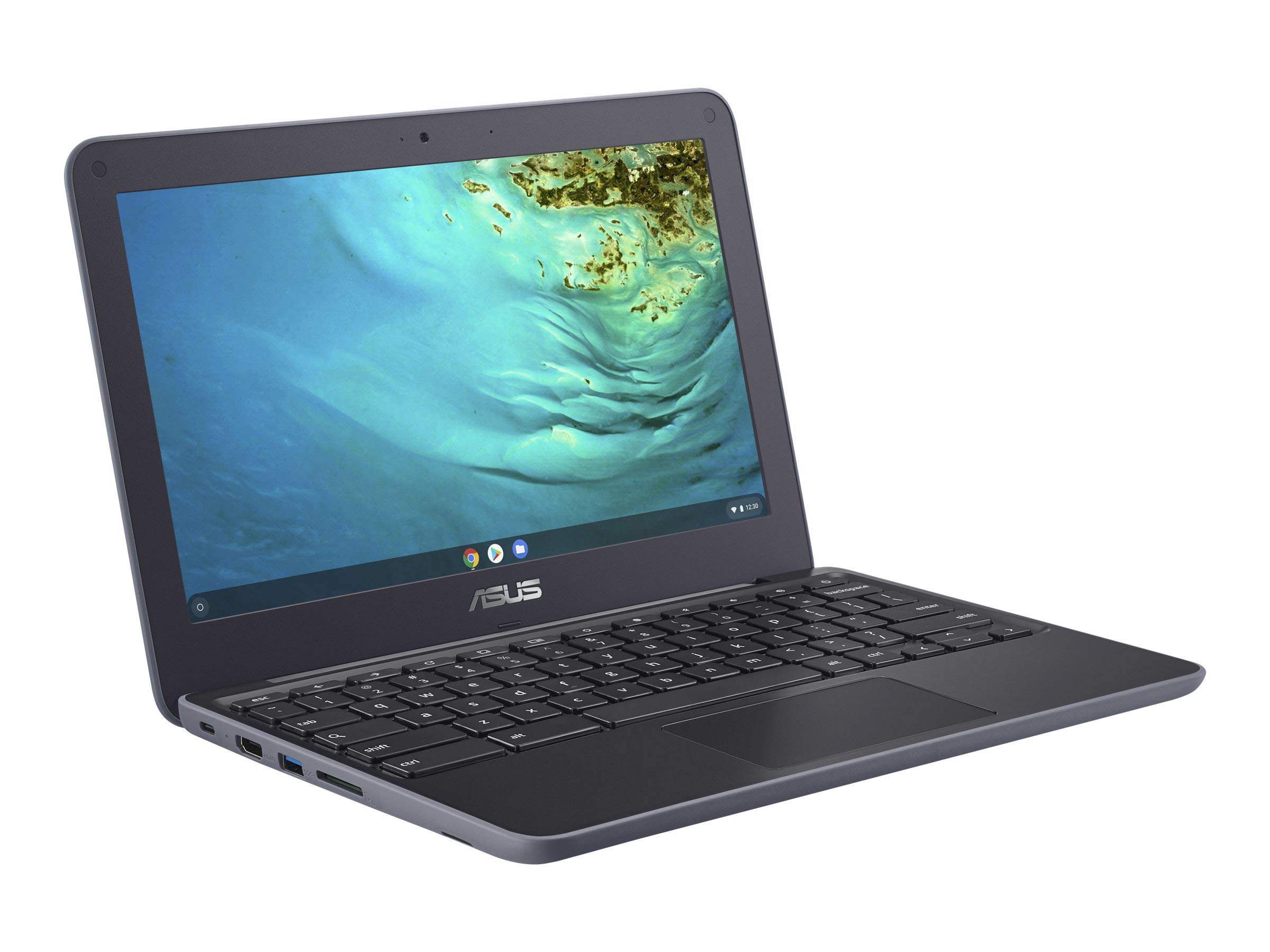 ASUS 2021 Newest Chromebook 11.6 Inch Laptop, MediaTek MT8173C 2.1GHz, 4GB RAM, 32GB eMMC, WiFi, Bluetooth, Webcam, Chrome OS + NexiGo 32GB MicroSD Card Bundle