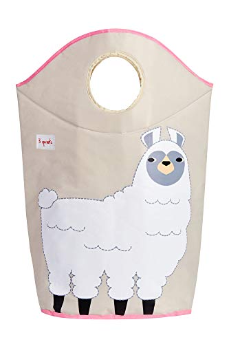 3 Sprouts Baby Laundry Hamper Storage Basket Organizer Bin for Nursery Clothes, Llama