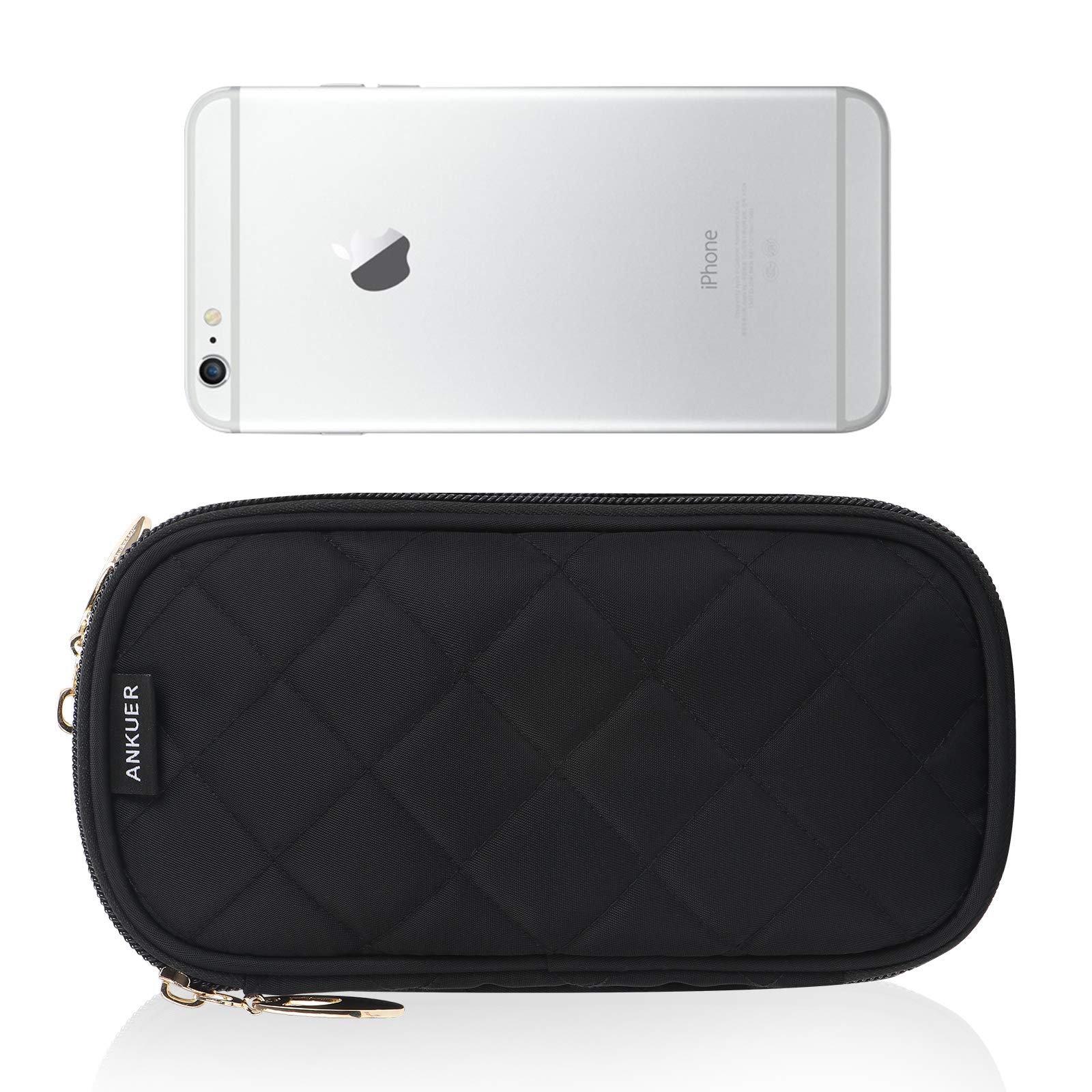 ANKUER Travel Makeup Bag for Women: Small Cosmetic Bag Organizer Cosmetic Case Pouch for Girls (Black)
