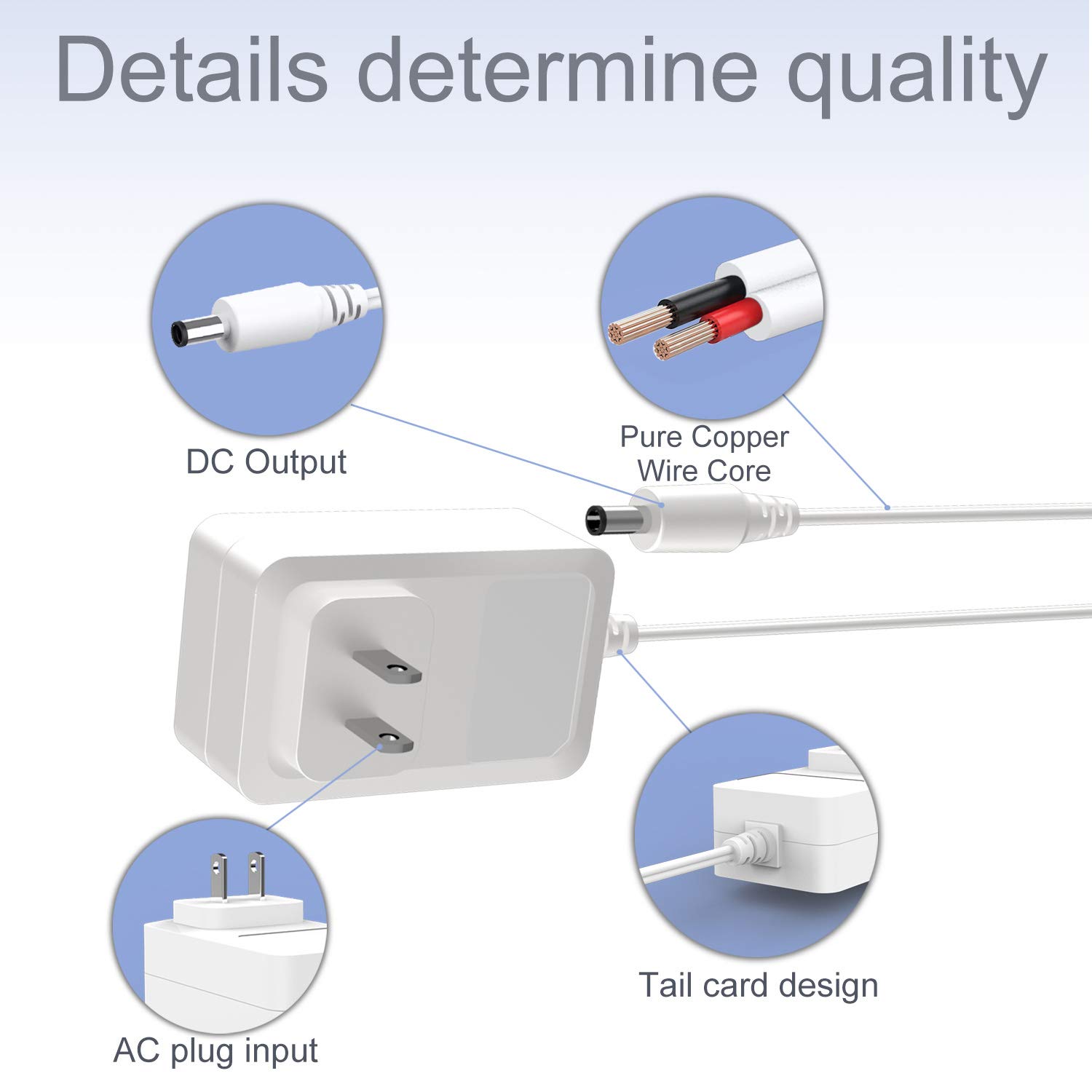 24V 1A Power Supply Adapter, 100V-240V AC to DC 24 Volt Transformer 1000mA 850mA 650mA 500mA 300mA 200mA Charger for 5.5x2.1mm Strip Lights Aroma Humidifier Diffusers DC Pump CCTV Cameras System.