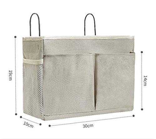 Bedside Caddy/Bedside Storage Bag Hanging Organizer for Bunk and Hospital Beds,Dorm Rooms Bed Rails,Can be Placed Glasses,Books,Mobile Phones,Keys ,daily supplies (E-style)
