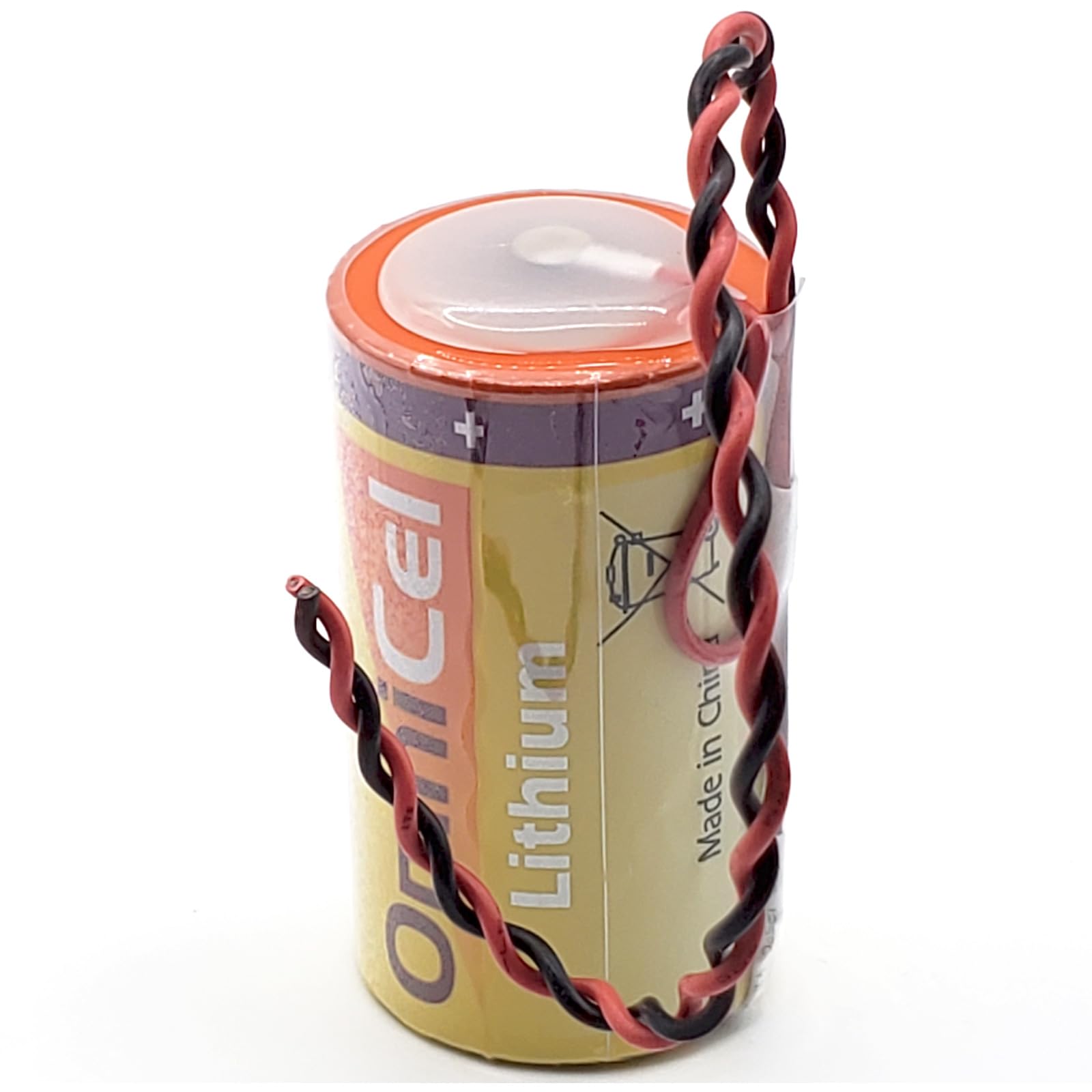 4x OmniCel ER34615 3.6V 19Ah Size D Lithium Battery with Wire Leads For Carbon Monoxide Detectors, Intrusion Sensors, Invisible Fencing, Emergency Backup, Data Collection, AMR Add-ons