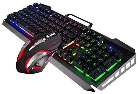 HJJWL Gaming Keyboard and Mouse, Gaming Keyboard and Mouse Wired Keyboard with Backlight Keyboard Silent Gaming Mouse Set for PC Laptop