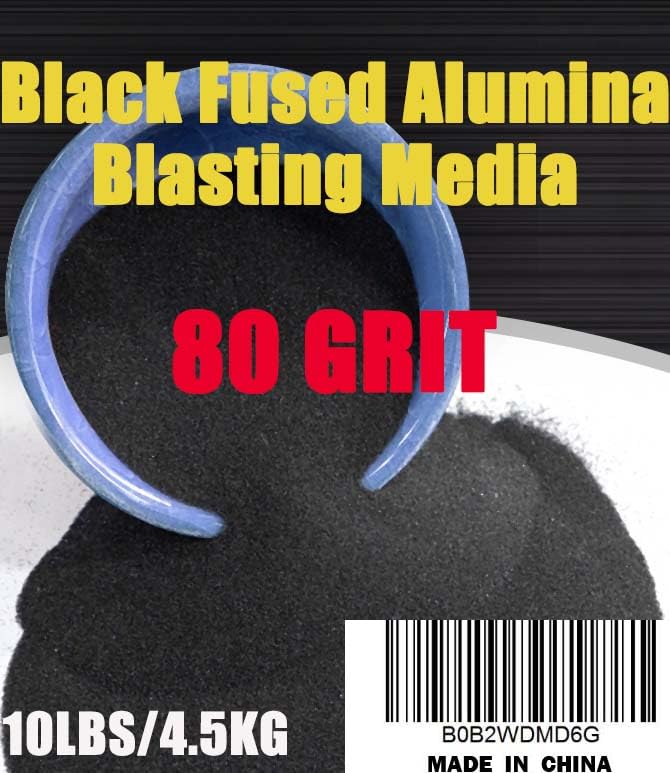 #80 Black Aluminum Oxide 10LBS/4.5kg Polishing Abrasive Derusting Blast Media Medium Abrasive for Use in Sandblast Cabinet or Blasting Guns