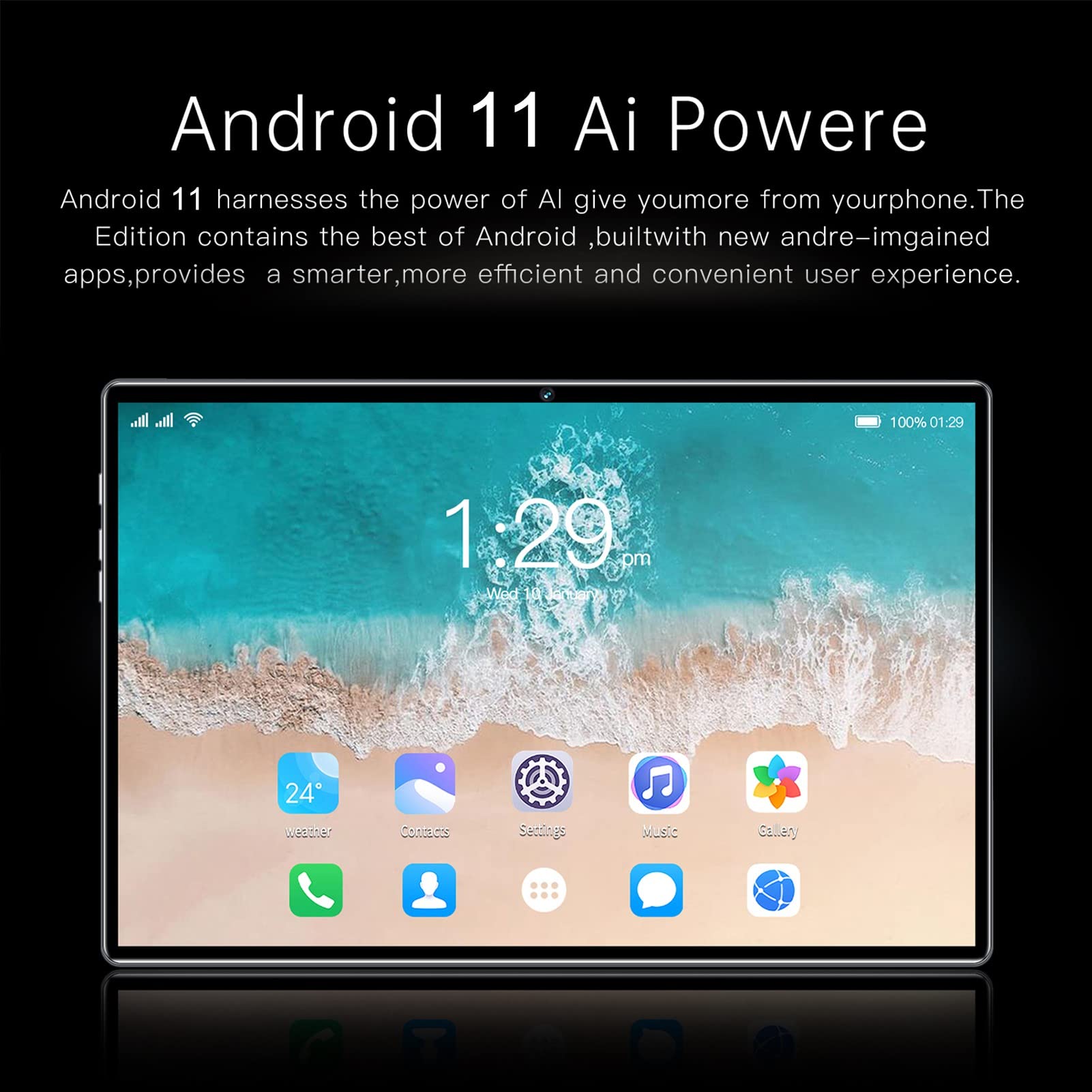 10 Inch Tablet, OctaCore Processor 100-240V Tablet PC 6G RAM 256G ROM Home 10 Inch IPS (Gold)