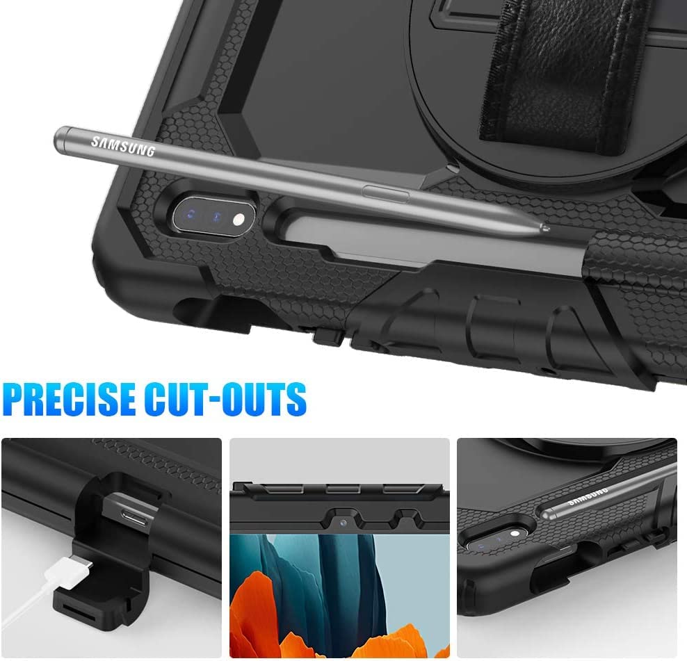 Herize Case Compatible with A9+ Plus 11 Inch with Screen Protector | Heavy Duty Shockproof Rugged Silcone Protective Cover W/Stand Shoulder Strap