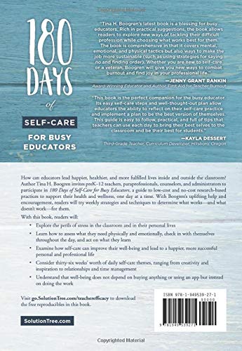 180 Days of Self-Care for Busy Educators (A 36-Week Plan of Low-Cost Self-Care for Teachers and Educators)
