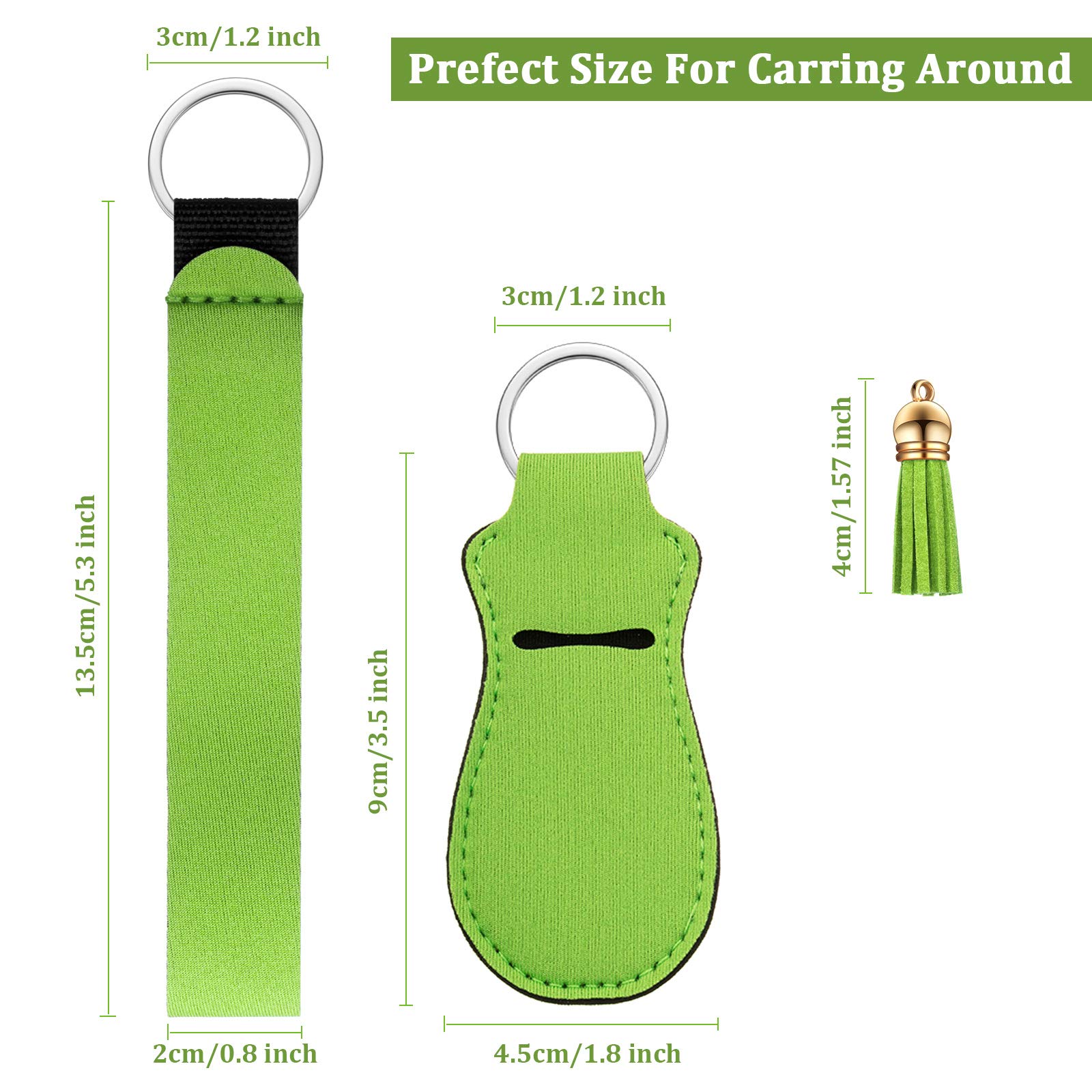 30-Piece Lipstick Holder Wristlet Keychain Clip-on Sleeve Pouch with Colored Tassel Pendants for Women Travelling