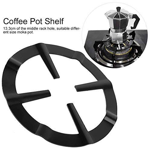 2 Pack Pot Rack, Black Moka Coffee Pot Shelf, Stainless Iron Wok Ring Pots and Pans Organizer Round Stove Pot Holder Gas Range Support Rack Stand for Kitchen