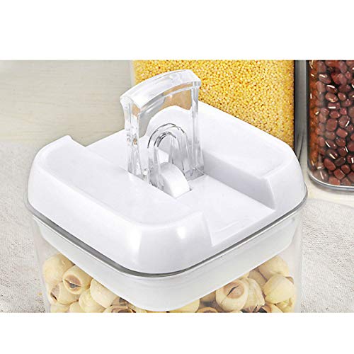 Modern-Depo Food Storage Container 7PCS Airtight Kitchen Plastic Canister with Lid for Flour, Cereal, Sugar, Pantry Organization, BPA Free, Labels and Marker Included, White
