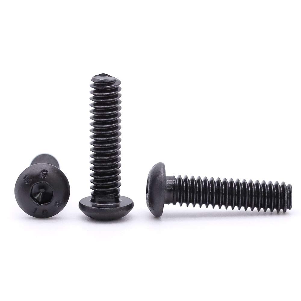 5/16-18 x 2" (10 pcs) Button Head Socket Cap Screws Bolts Alloy Steel 10.9 Grade, Black Oxide Finish, Full Machine Thread