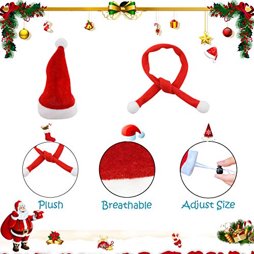 GABraden 2 Pack Christmas Chicken hat and Christmas Chicken Scarf,Adjustable Christmas Chicken Hat,Christmas Clothes for Chicks and hens (2-Red, Christmas)