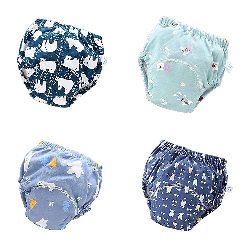 BIS New Baby Training Pants 6 Layers, Cotton Potty Training Pants, Training Underwear for Baby Boys and Girls Over 15 Months Old, Diapers Training Pants Toddler, Assorted Printed Cute Designs, Blue