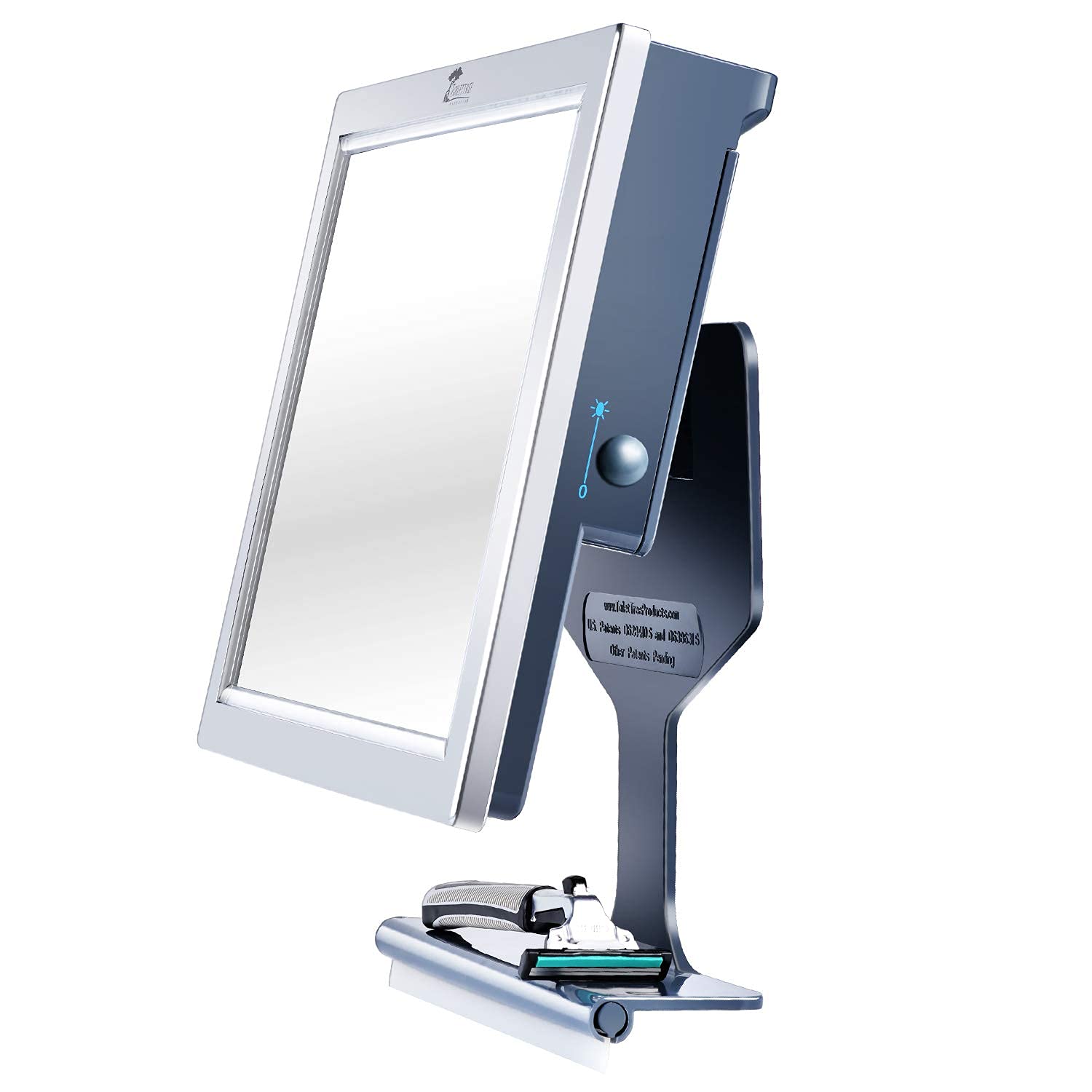 ToiletTree Products Deluxe LED Fogless Shower Mirror and Stainless Steel Nose Hair Trimmer Bundle