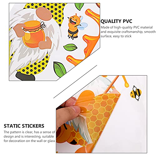 9Pcs Bee Festival Themed Stickers Lovely Electrostatic Window Stickers (Yellow) Home Decor for Celebration Party