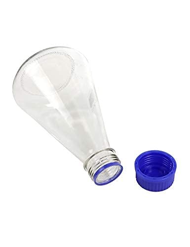 3 Pieces Pastein 1000ml Narrow Mouth Graduated Lab Erlenmeyer Glass Flask Bottle with GL45 Screw Cap (Blue)