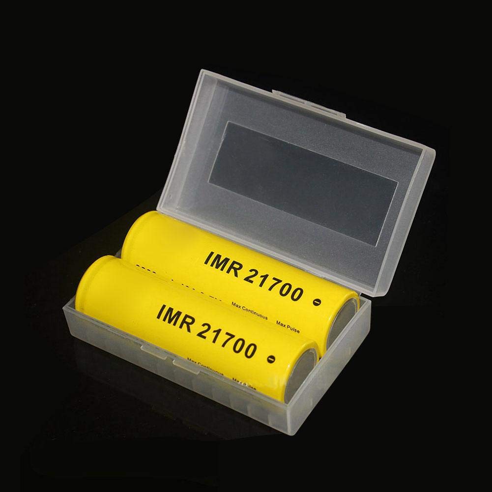 2 Pcs Battery Storage Case, Battery Box for 20700/ Battery, Hard Waterproof Wear resistant Plastic Case (Transparent)