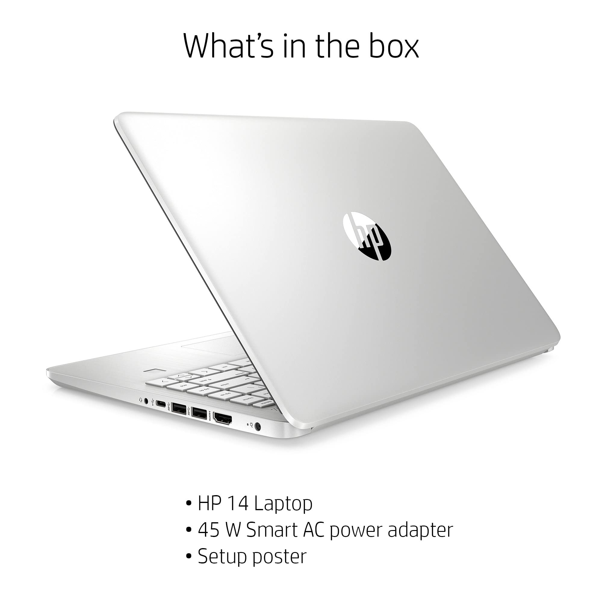 2022 HP 14" HD Touchscreen Laptop - 11th Gen Intel i3-1115G4 - 12GB DDR4 - 256GB M.2 NVMe SSD - Intel UHD Graphics - HDMI WiFi Bluetooth Webcam - Silver - Windows 10 Pro w/ 32GB USB Drive