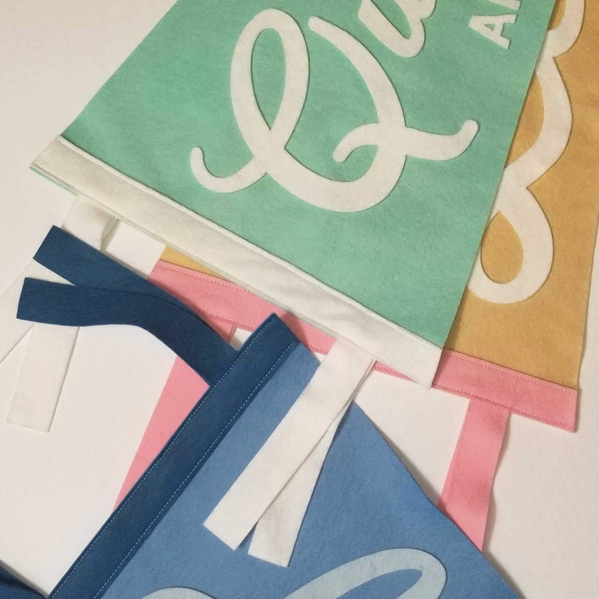Lulu's Playhouse Custom Felt Name Pennant Flag - Personalized Banner Sign Wall Decor Kids Room Nursery