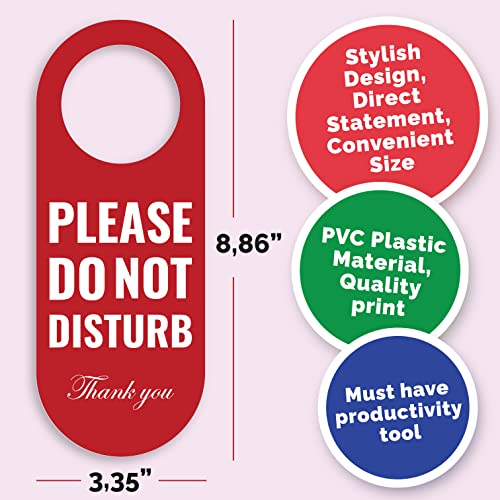 Do Not Disturb Door Hanger Sign 2 Pack (Green/Red Double Sided) Please Do Not Disturb on Front and Welcome Please Knock on Back Side, Ideal for Office Home Clinic Dorm Online Class and Meeting Session