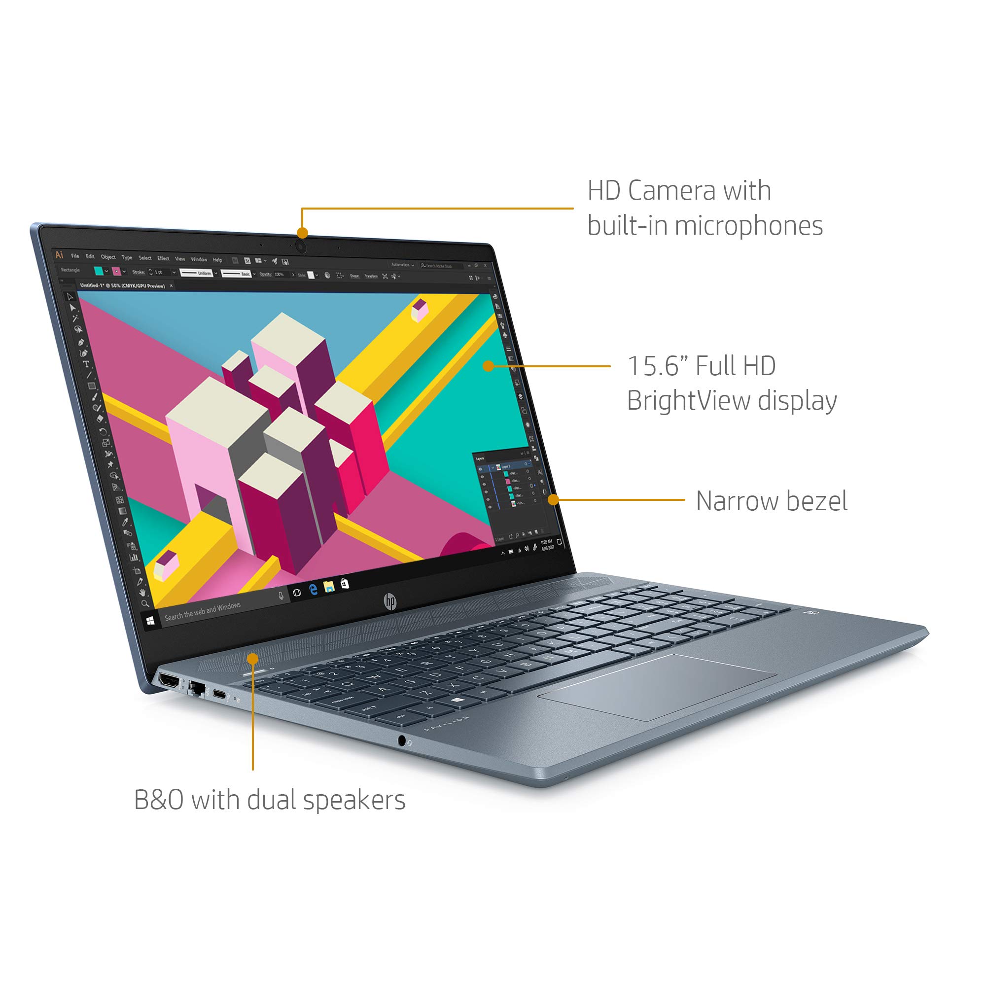 2022 HP Pavilion 15.6" FHD IPS Laptop PC Quad-Core AMD Ryzen 5 3500U 20GB RAM DDR4 512GB M.2 SSD+1TB HDD AMD Radeon Vega 8 HDMI USB-C RJ-45 WIFI Bluetooth Webcam Windows 10 Pro w/RE 32GB USB 3.0 Drive