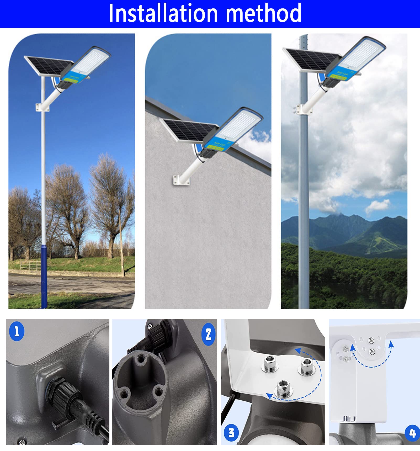 1800W Solar Street Light, 235000 Lumens Dusk to Dawn Solar Outdoor Lights Remote Control Waterproof IP67 6500K Security Solar Flood Light for Yard, Garage, Garden