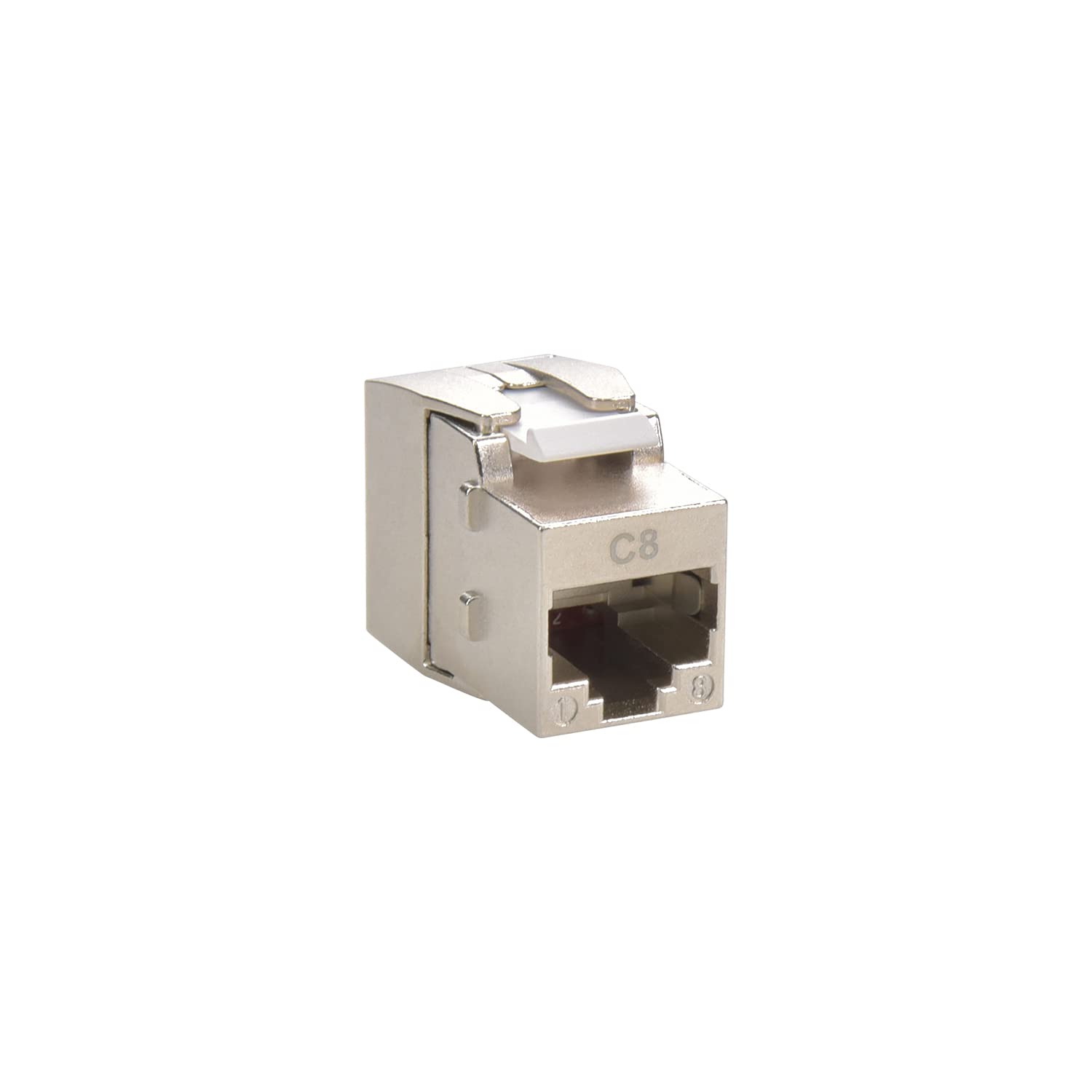 Beszin Cat.8 RJ45 Tool Less Shielded Keystone Jack, Ethernet Cable Jack, 22AWG-24AWG, 40Gbps, 2000MHz, 2GHz, Easy Termination, Tool Free (2-Pack)